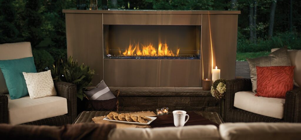 An outdoor fireplace to expand your living space and extend the season